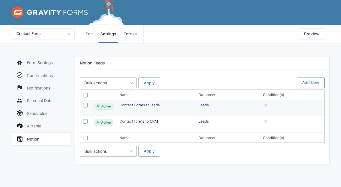 Gravity Forms Notion WordPress Integration